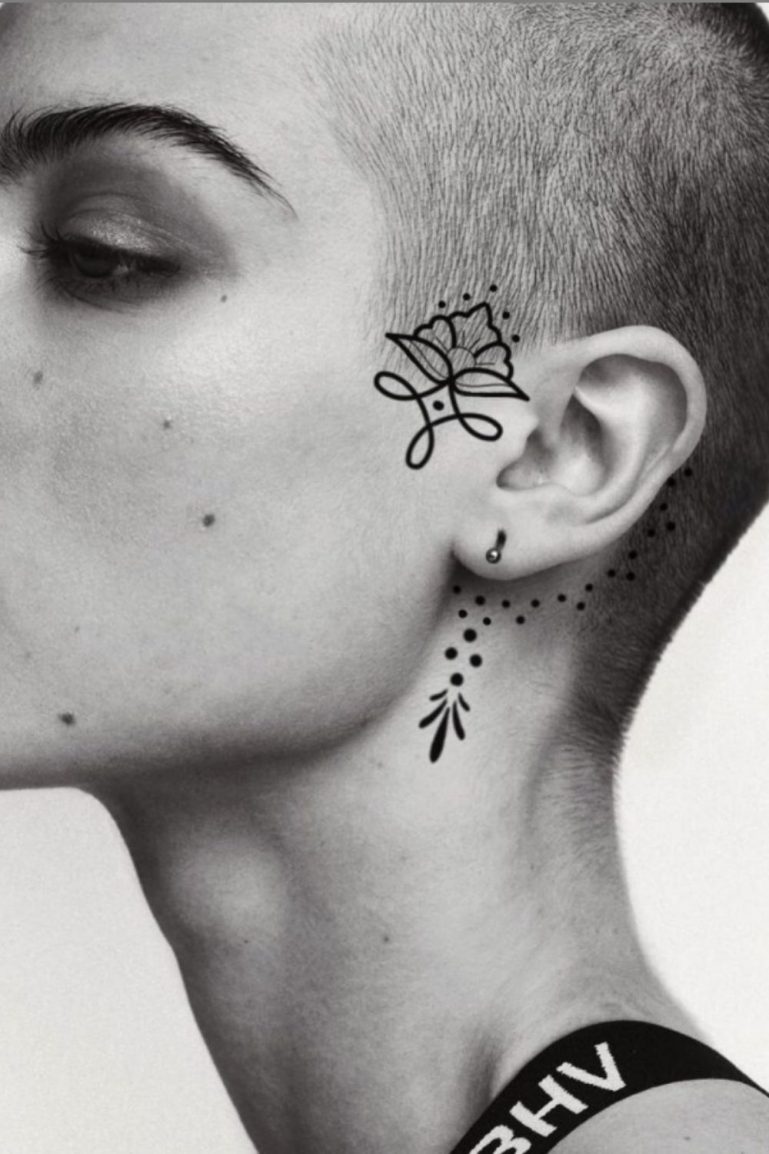 21 Cute and Cool Small Ear Tattoos for Women in 2021
