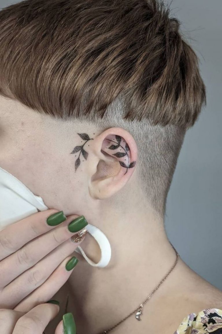 21 Cute and Cool Small Ear Tattoos for Women in 2021