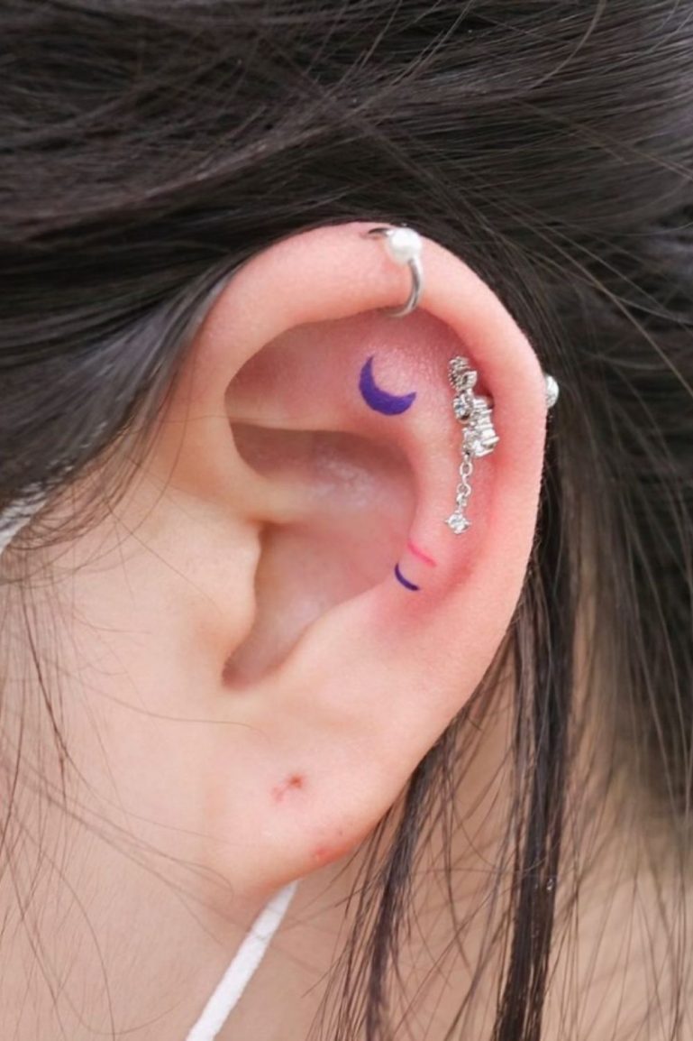 21 Cute and Cool Small Ear Tattoos for Women in 2021