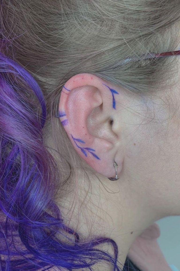 21 Cute and Cool Small Ear Tattoos for Women in 2021