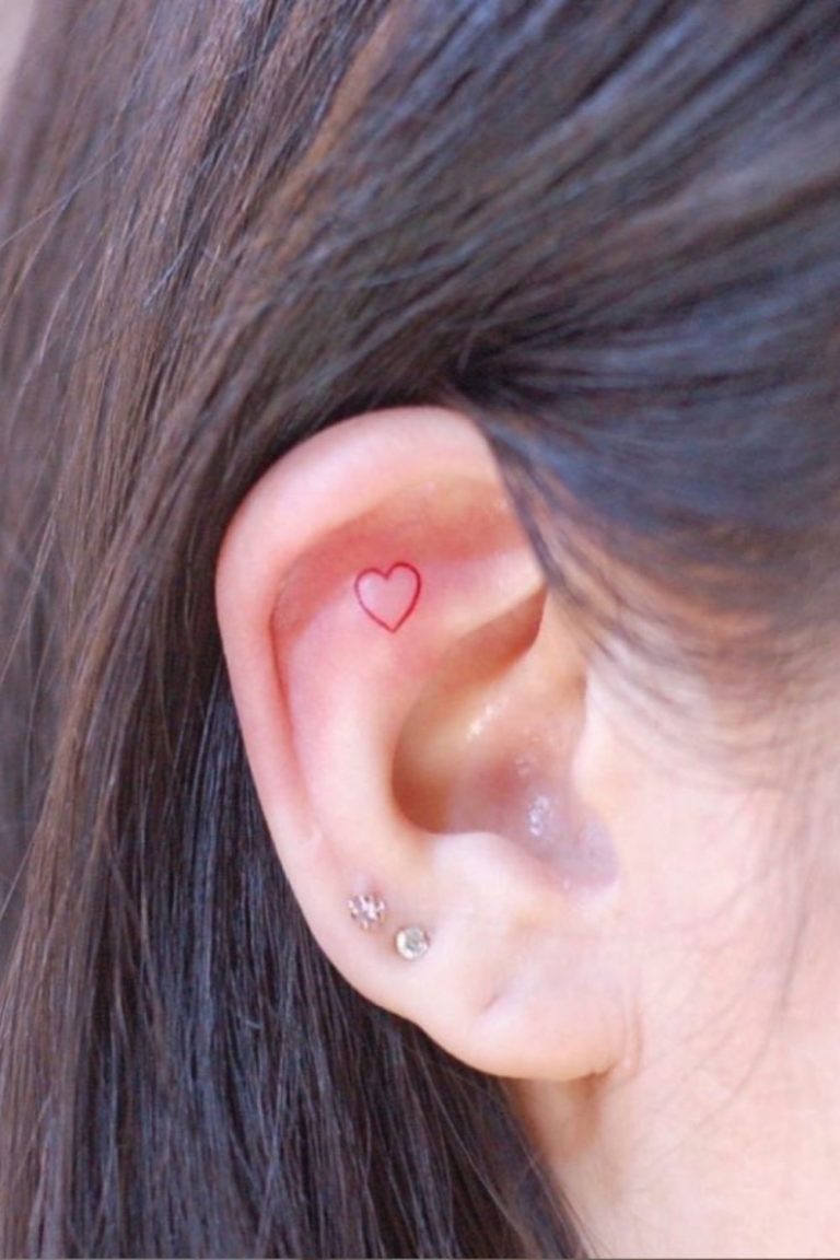21 Cute and Cool Small Ear Tattoos for Women in 2021