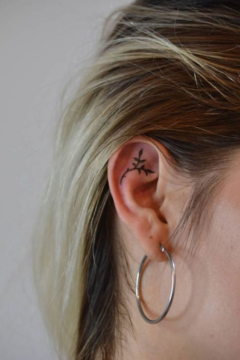 21 Cute and Cool Small Ear Tattoos for Women in 2021