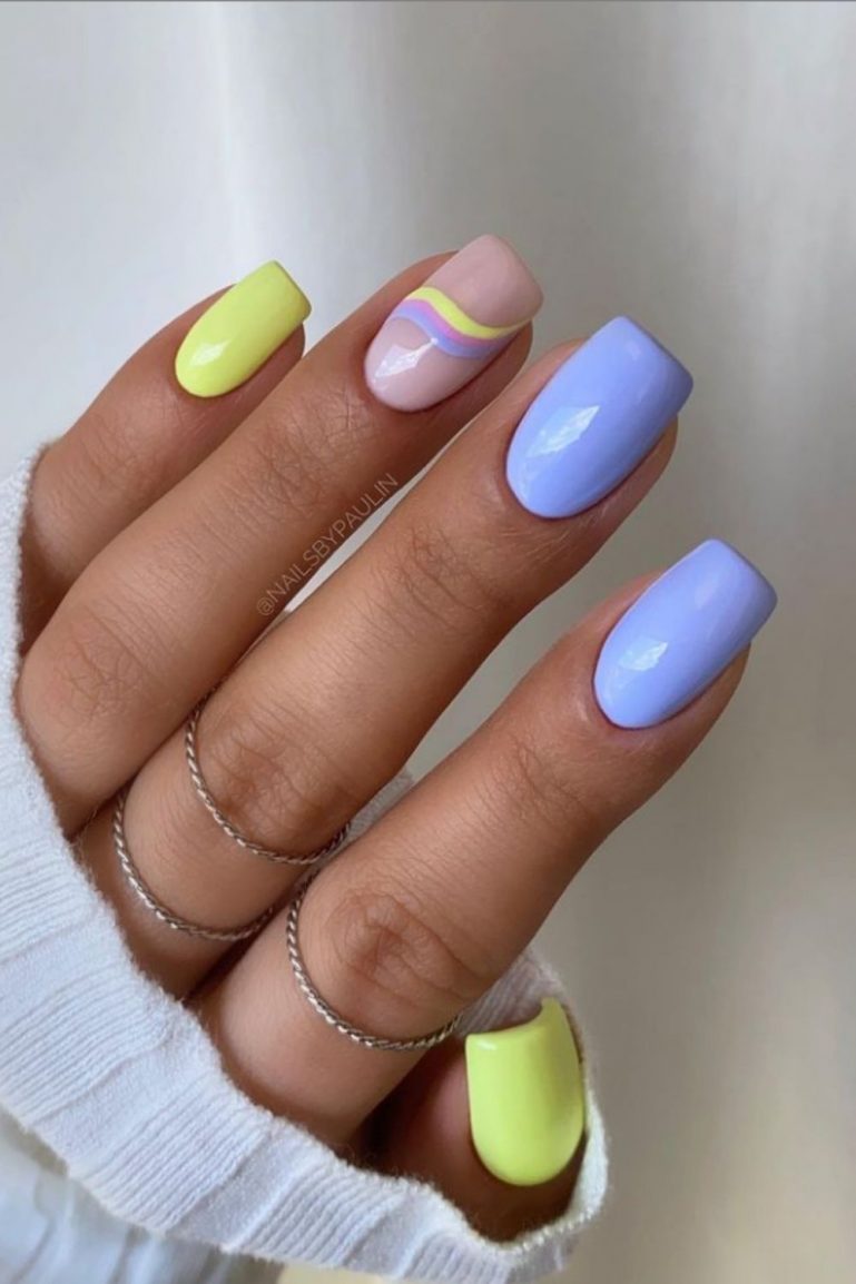 54 Beautiful and Creative Short Nail Designs for Summer Nails Art in 2021