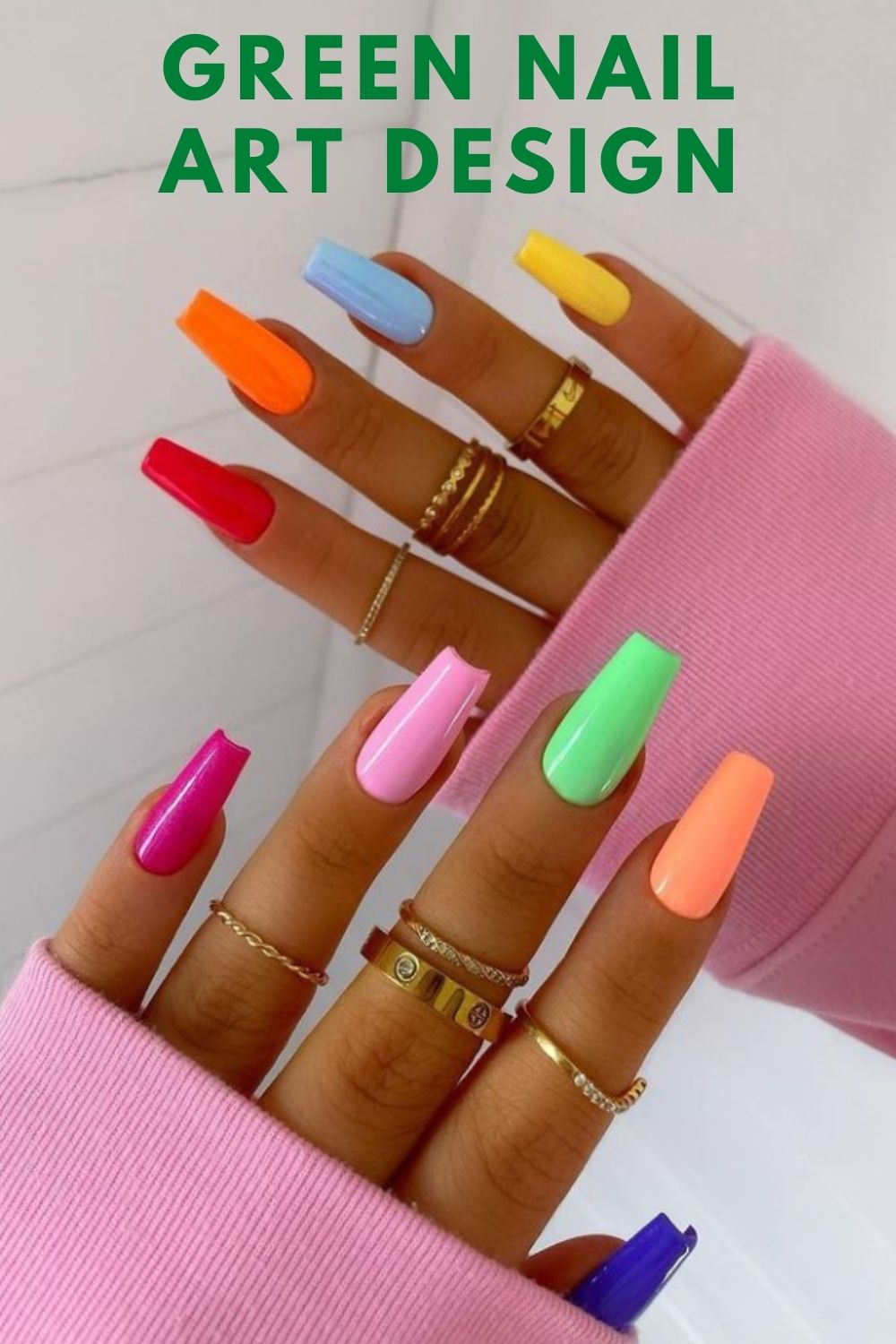 36 dazzling green nails art designs for summer nail 2021