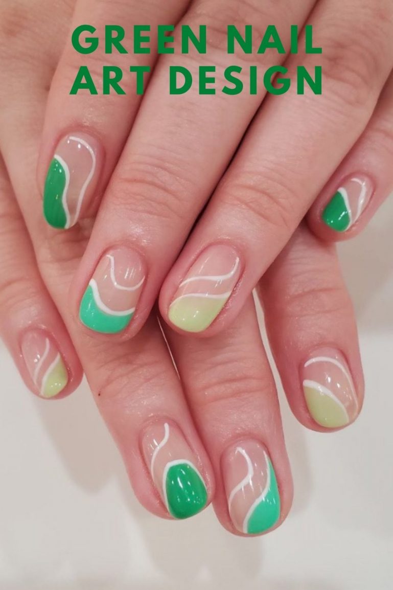 36 dazzling green nails art designs for summer nail 2021