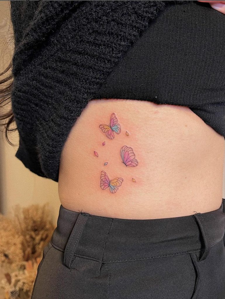 Butterfly tattoo design: Chic spring tattoo pattern for women