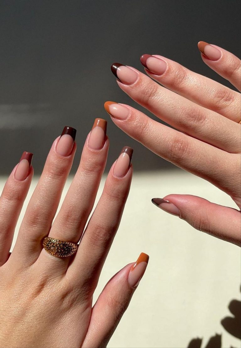 46 Best Brown nail designs for Fall nail colors 2022 trends