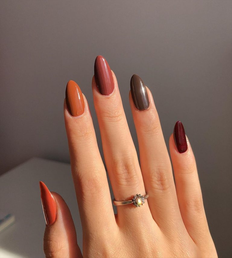 27 Natural Single nail colors with short almond nail shapes to try