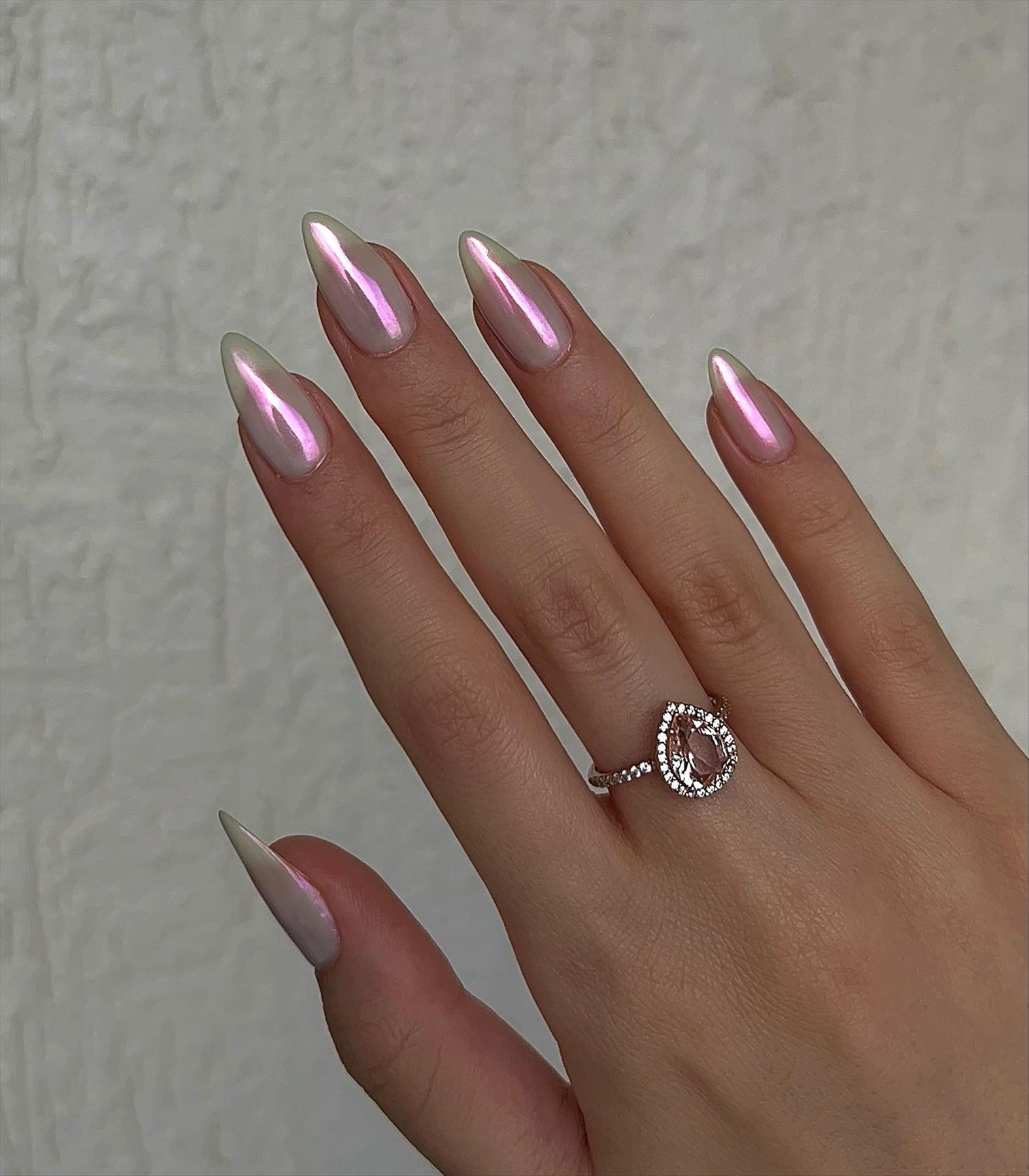 27 Natural Single nail colors with short almond nail shapes to try