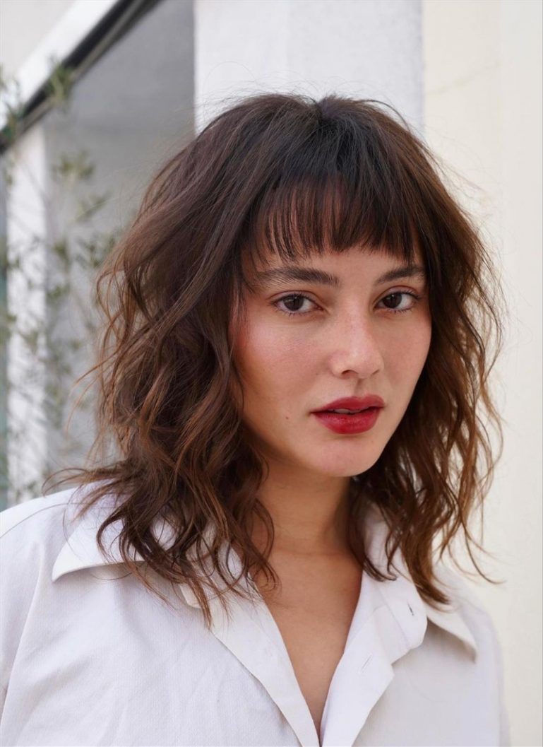 43 Best shaggy lob haircuts with bangs for cool girls - Page 2 of 2 ...